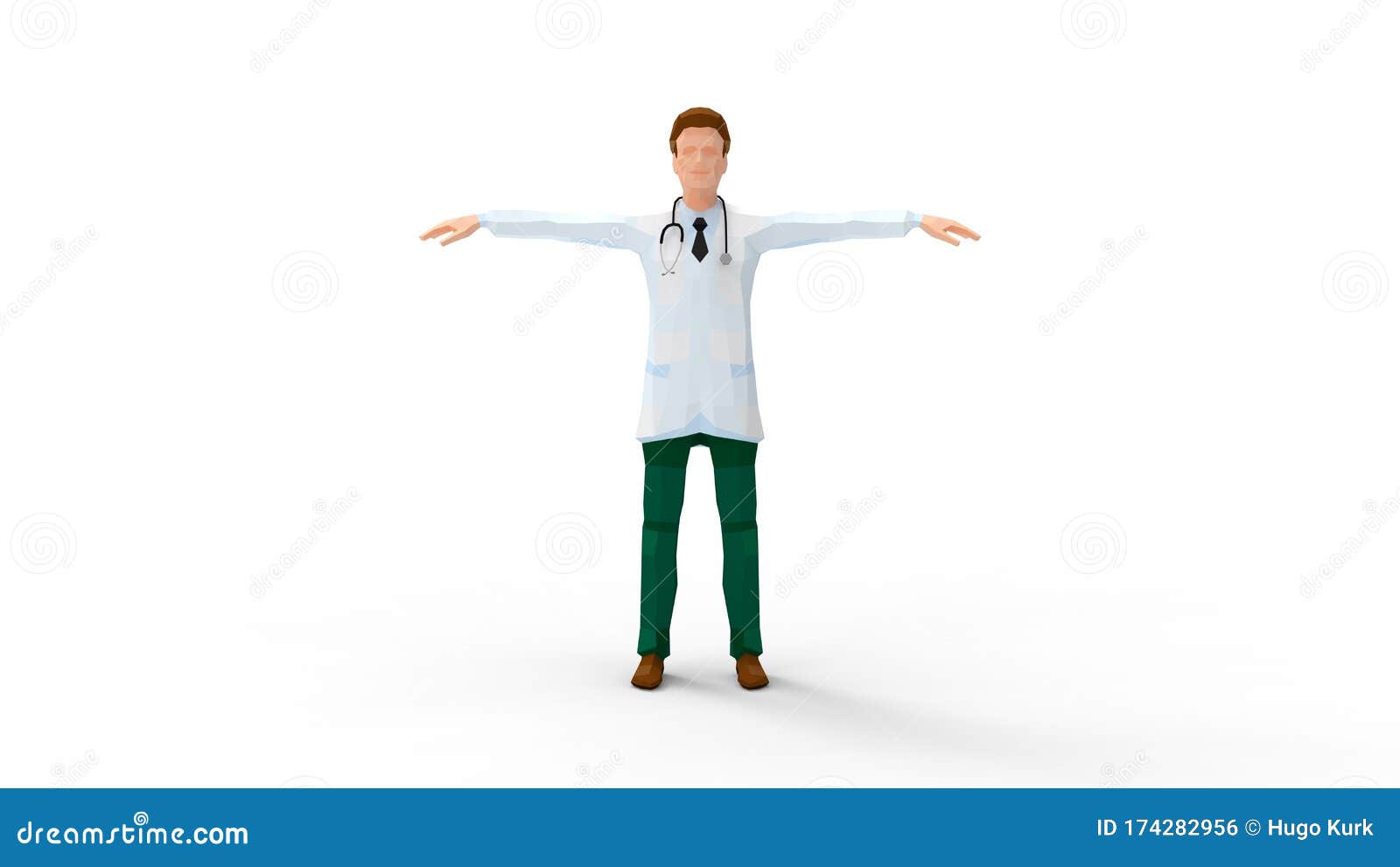 3d Rendering of a Computer Generated Doctor Model Standing Stock ...