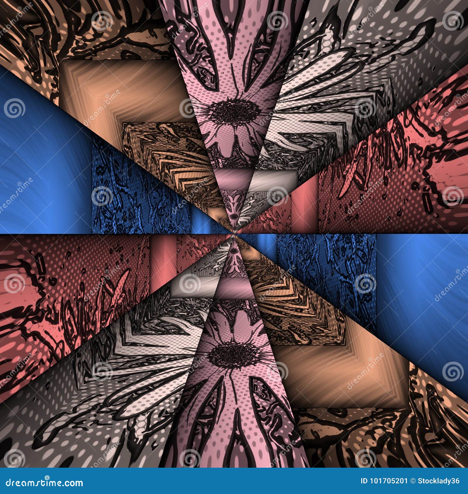 3D Rendering of Computer Generated Halftone Style Fractal Artwork Stock ...