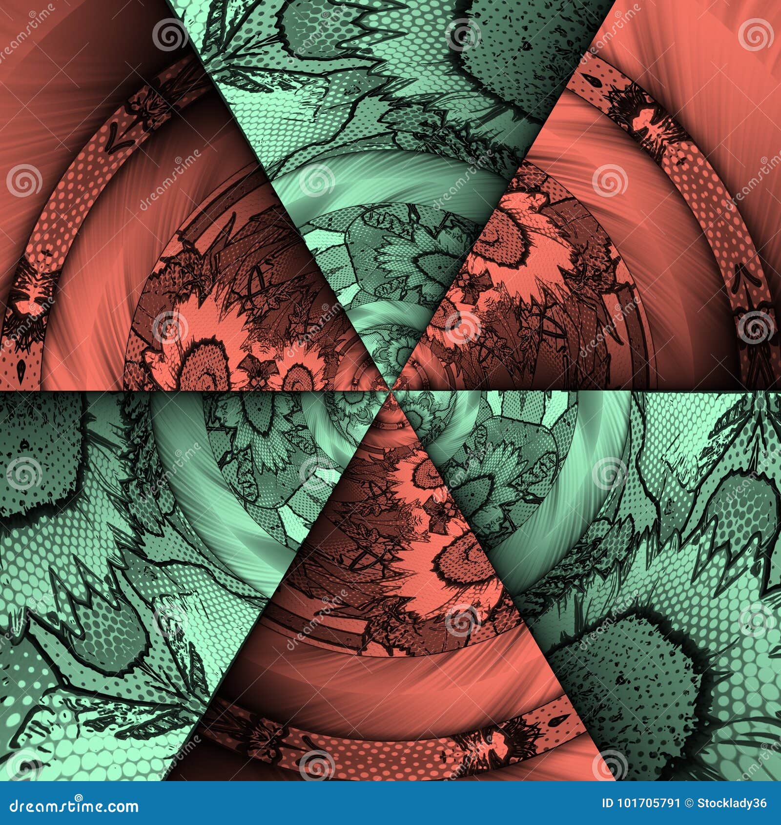 3D Rendering of Computer Generated Halftone Style Fractal Artwork Stock ...