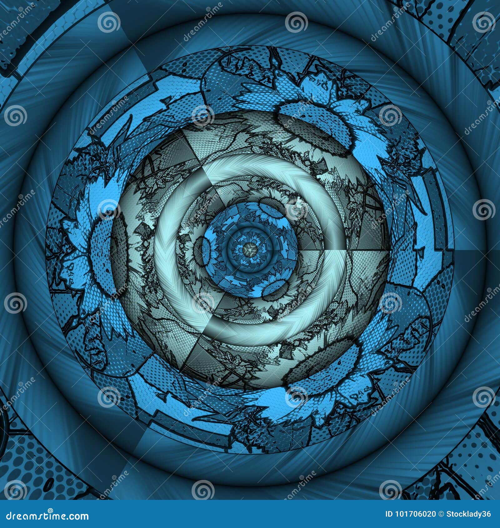 3D Rendering of Computer Generated Halftone Style Fractal Artwork Stock ...