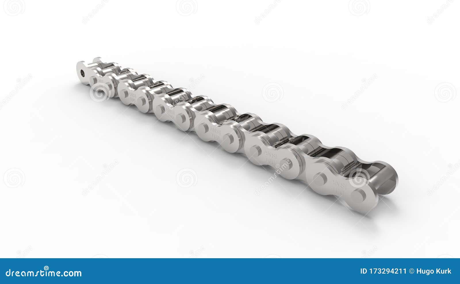 3D Rendering of a Computer Generated Model of a Bicycle Chain Isolated ...