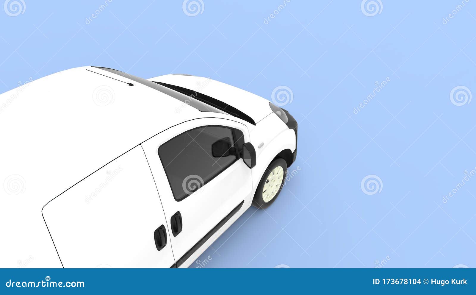 3D Rendering of a Computer Generated Model of a Mini Van Isolated Stock ...