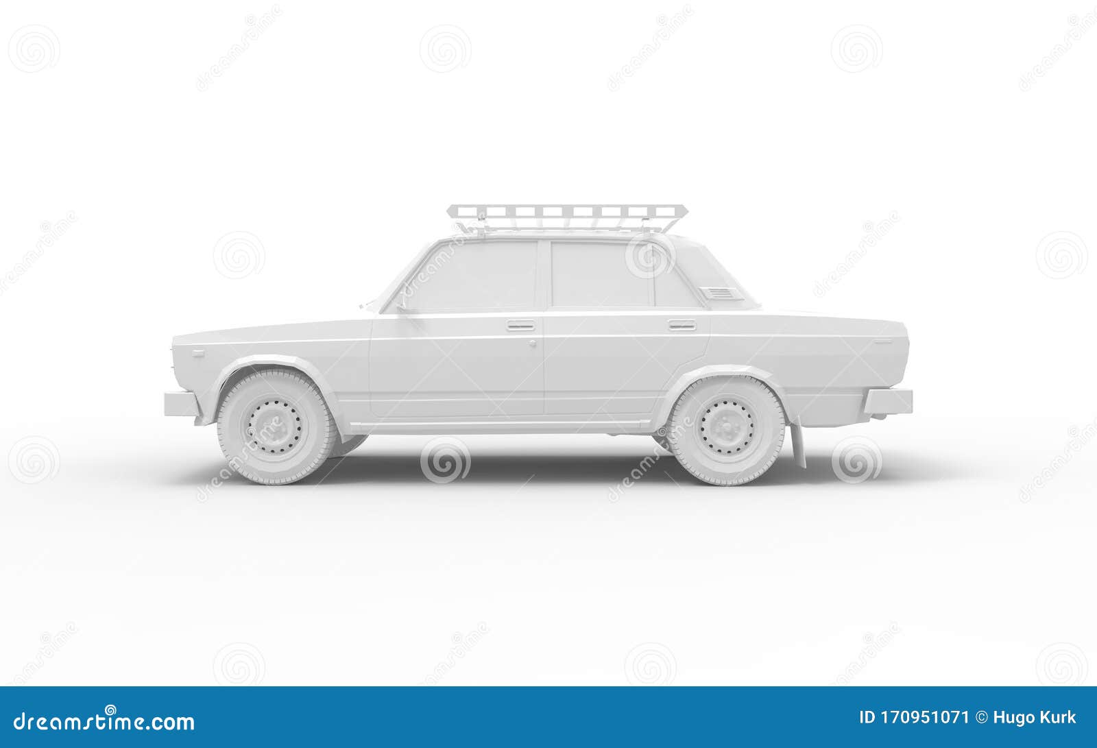 3d Rendering of a Computer Generated Model Old Vintage Car Isolated ...