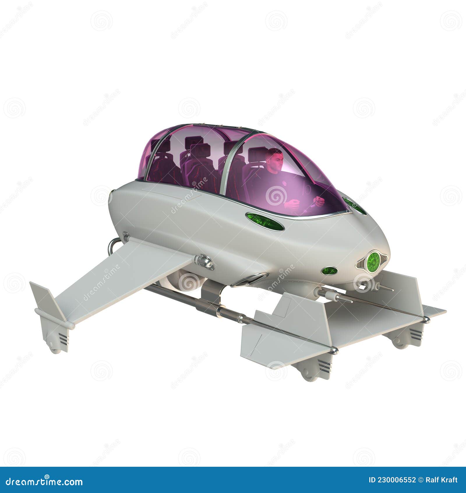 3D-illustration of a Space Taxi from Science Fiction Stock Illustration ...