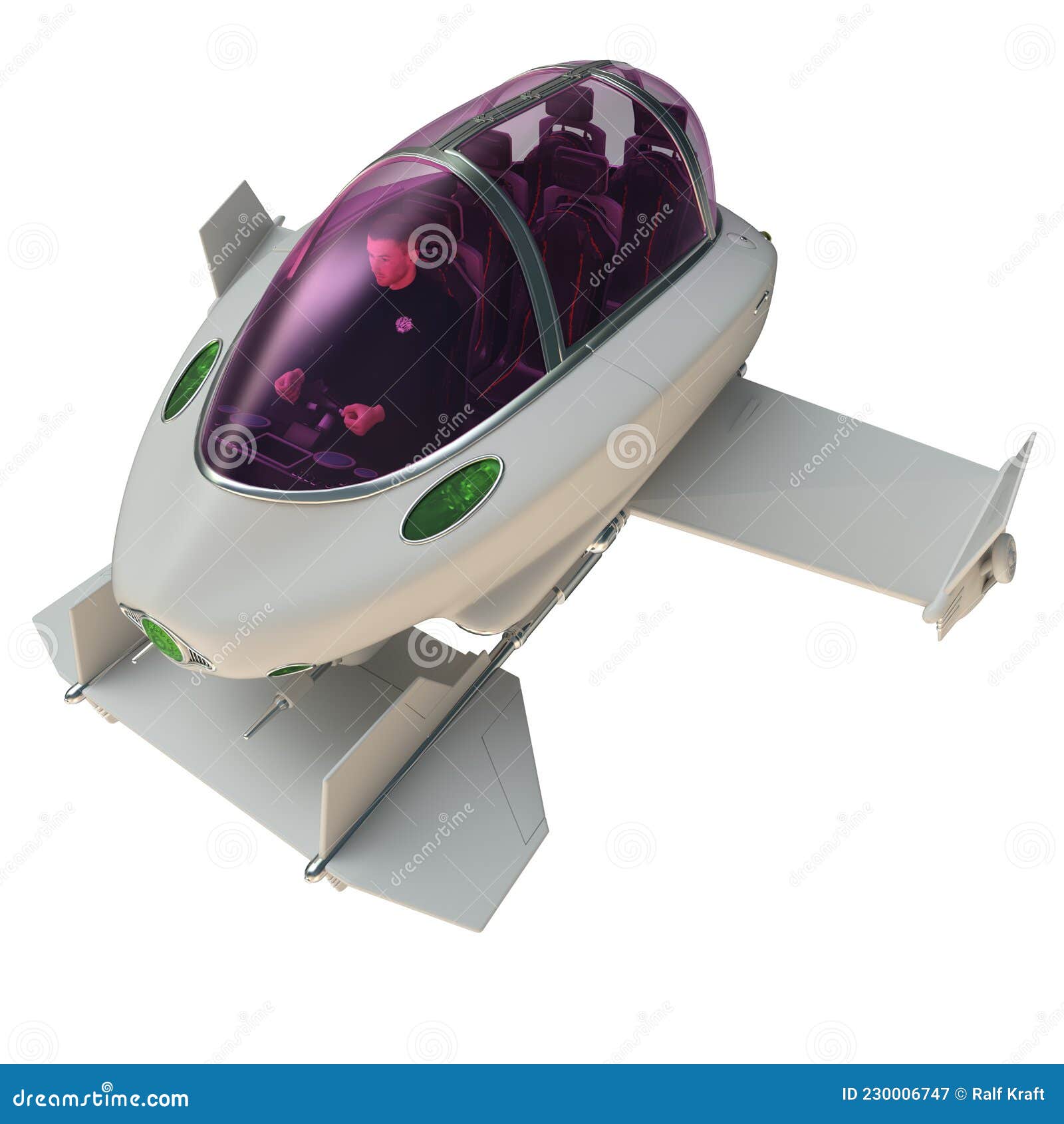 3D-illustration of a Space Taxi from Science Fiction Stock Illustration ...