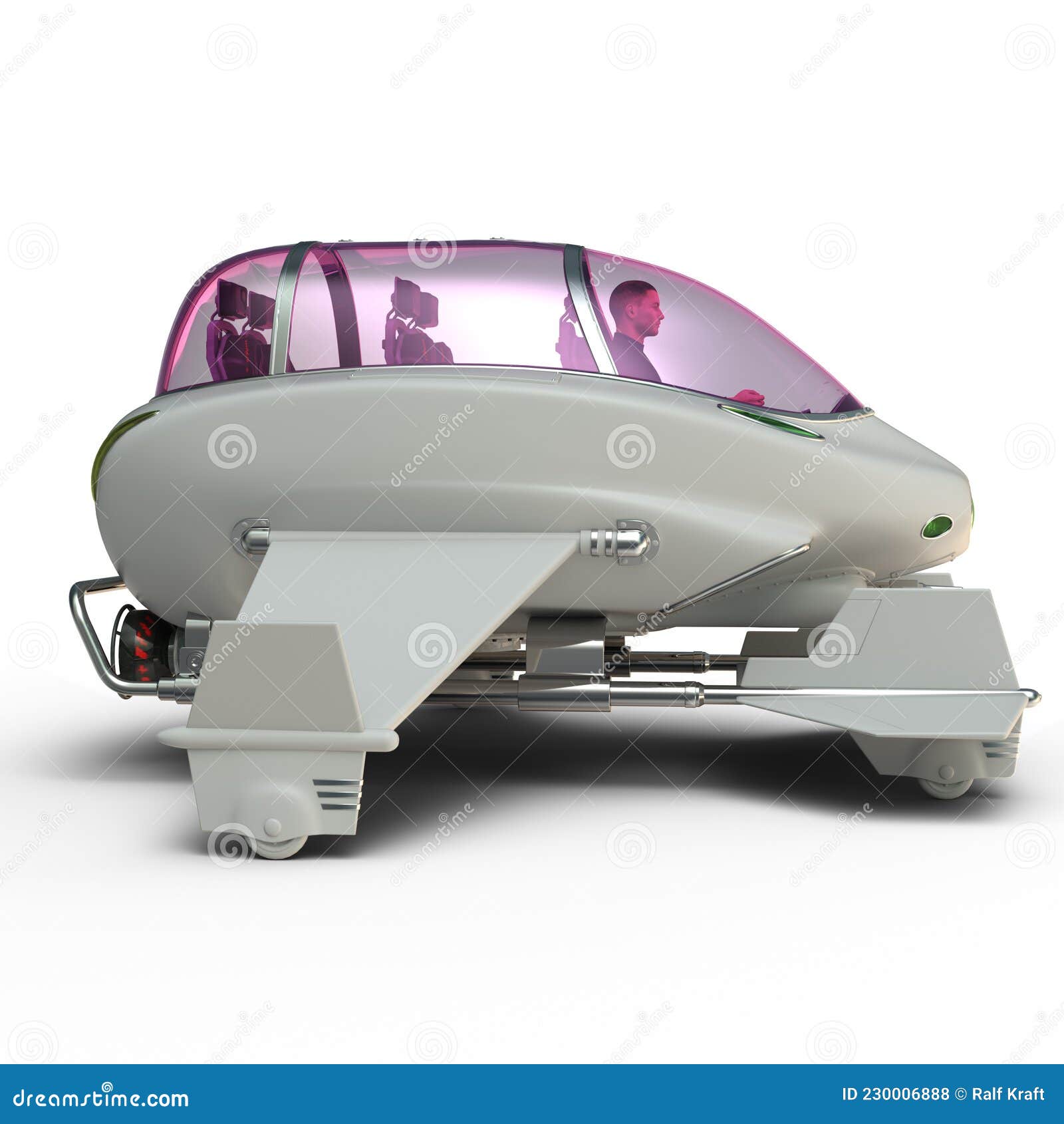 3D-illustration of a Space Taxi from Science Fiction Stock Illustration ...