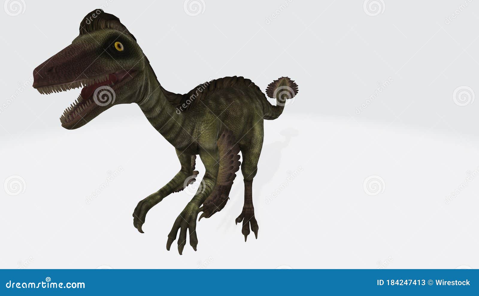 Dinosaur Troodon Cartoon Vector Illustration Monochrome | CartoonDealer ...