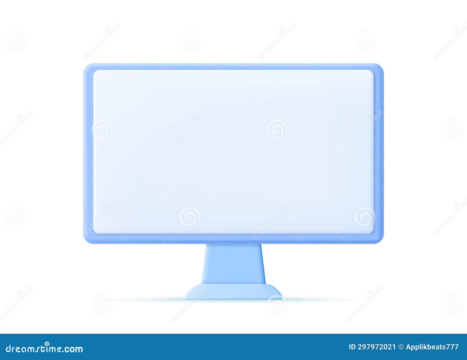 3D Rendering Computer LCD Monitor Stock Illustration - Illustration of ...