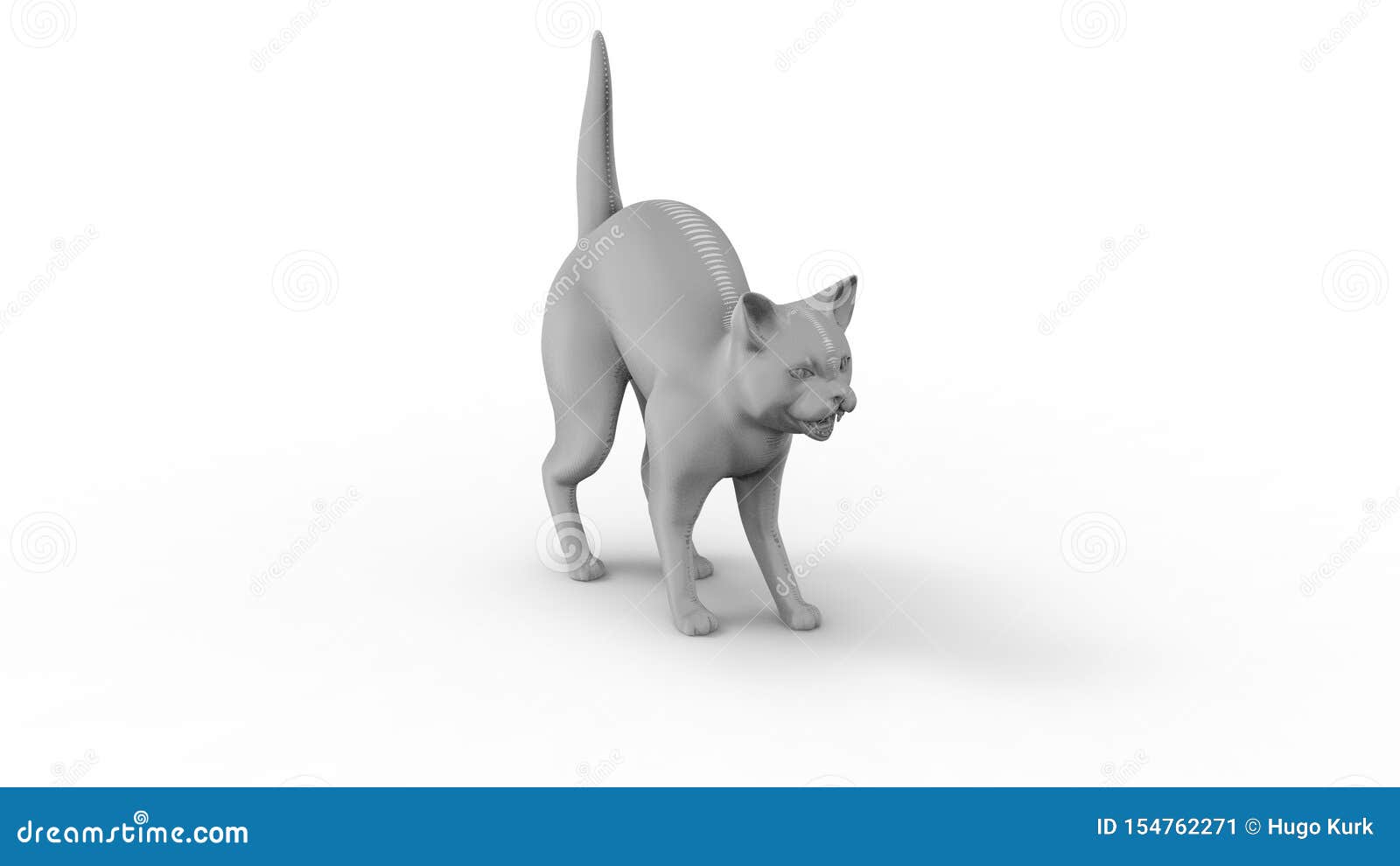 3D Rendering of a Computer Model Cat Isolated in White Background Stock ...