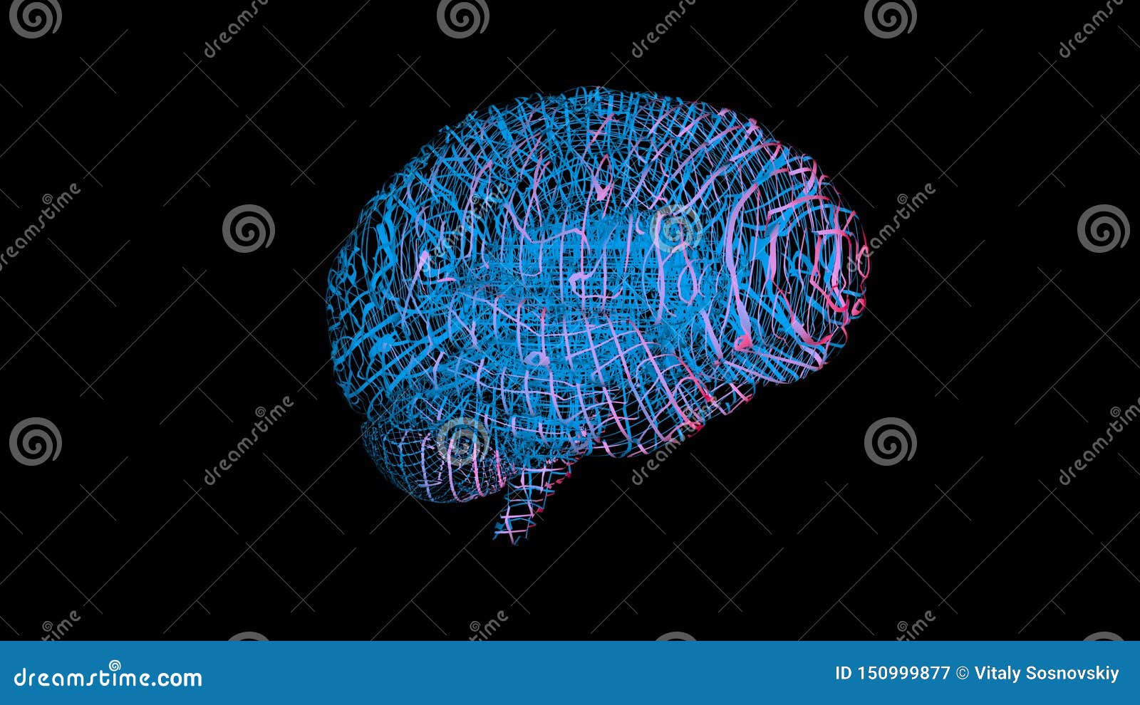 3D Rendering of Computer Model of Human Brain and Artificial ...