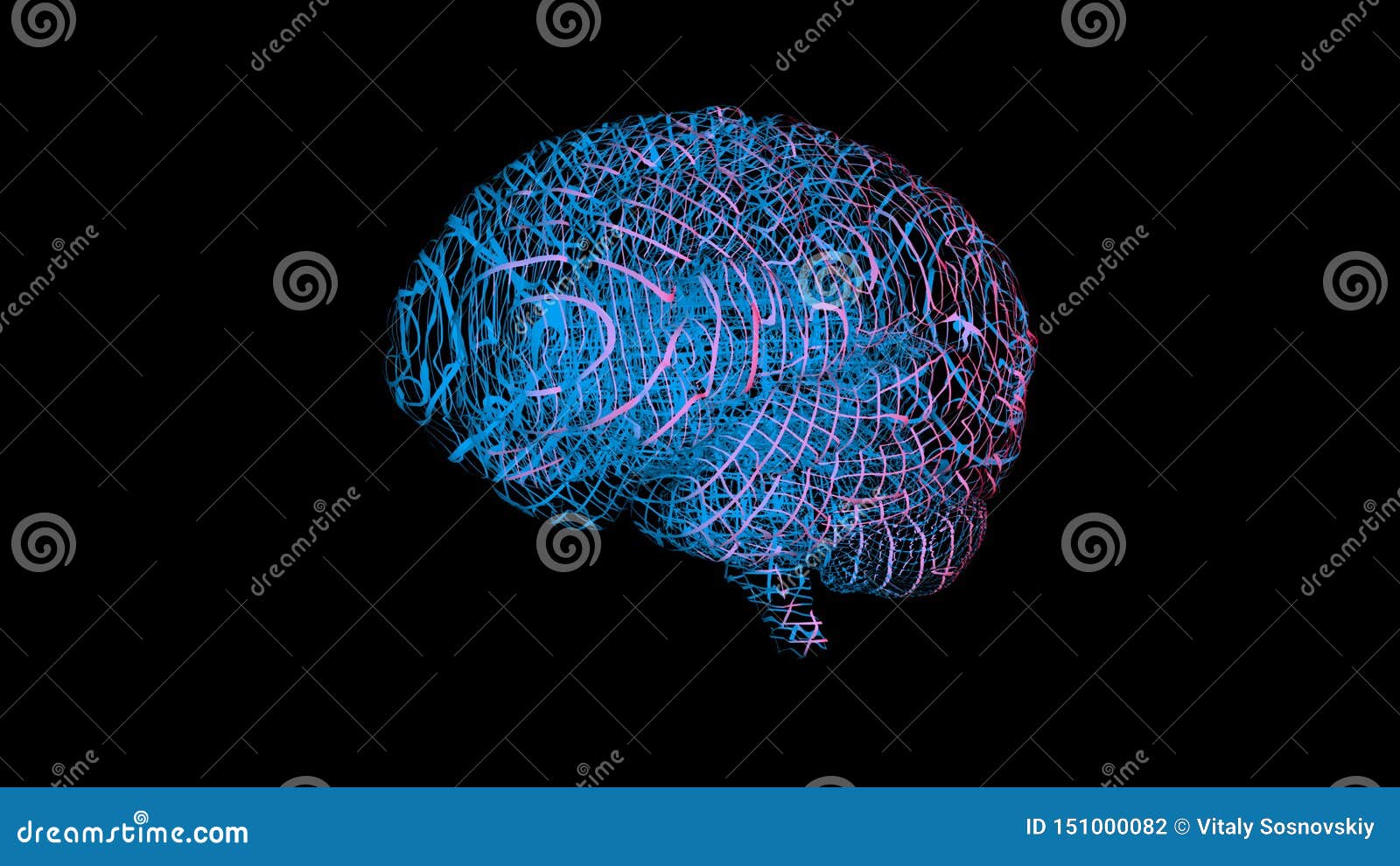 3D Rendering of Computer Model of Human Brain and Artificial ...
