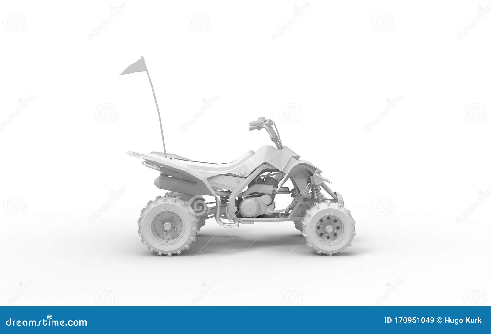 3d Rendering of a Computer Model Quad Atv Offroad Vehicle Isolated ...