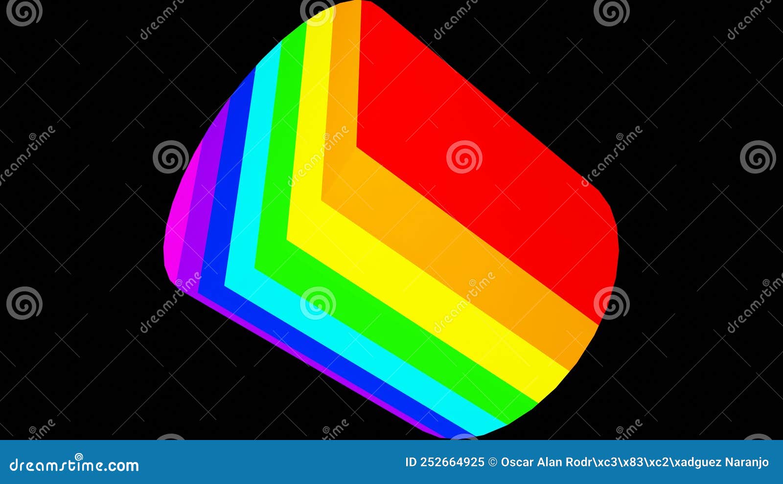 3D Rendering. a Computer Modeled Circular Prism with a Pattern of Lines ...