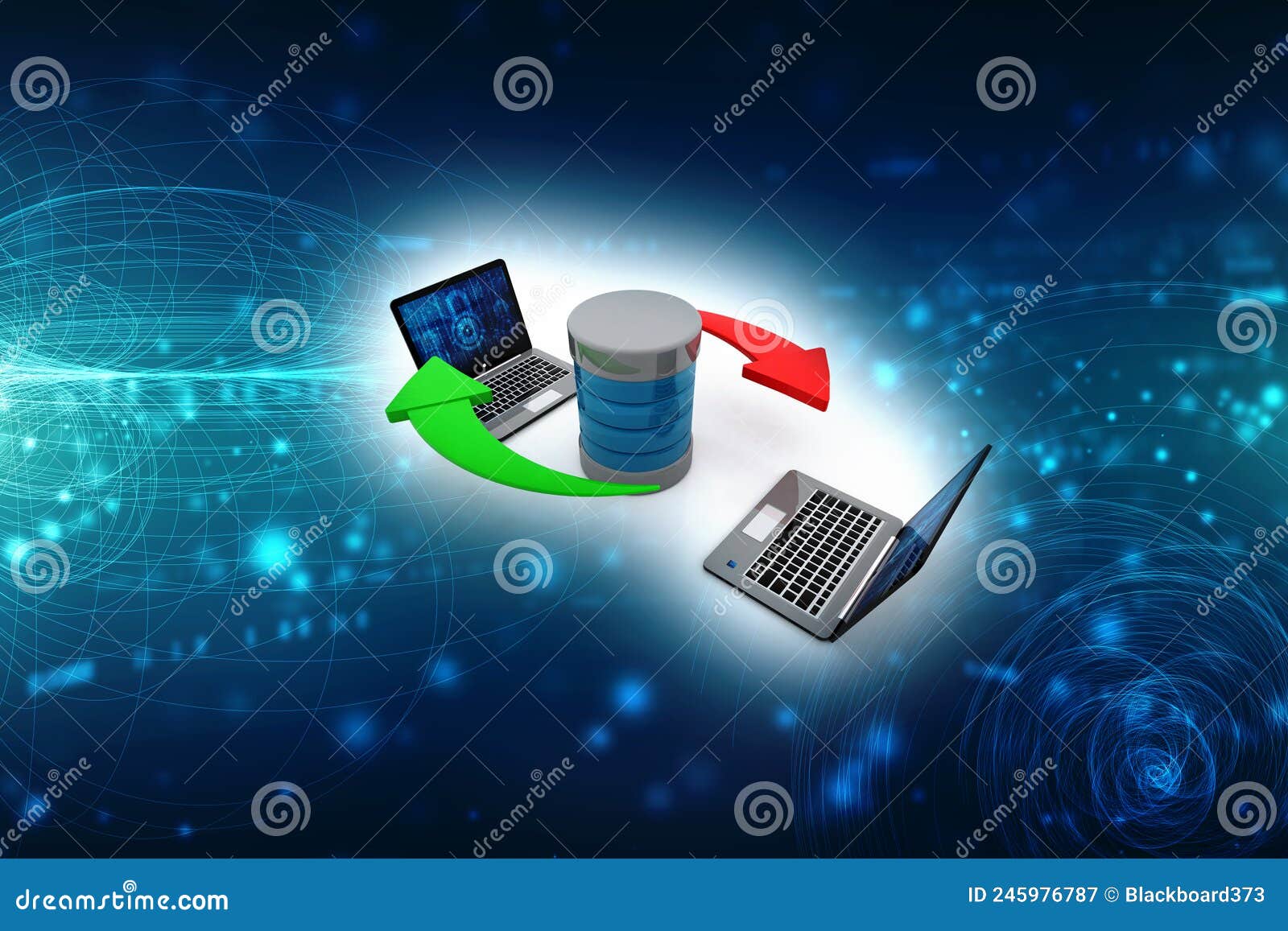 3d Rendering Computer Network Internet Communication Background File Sharing Or Transfering