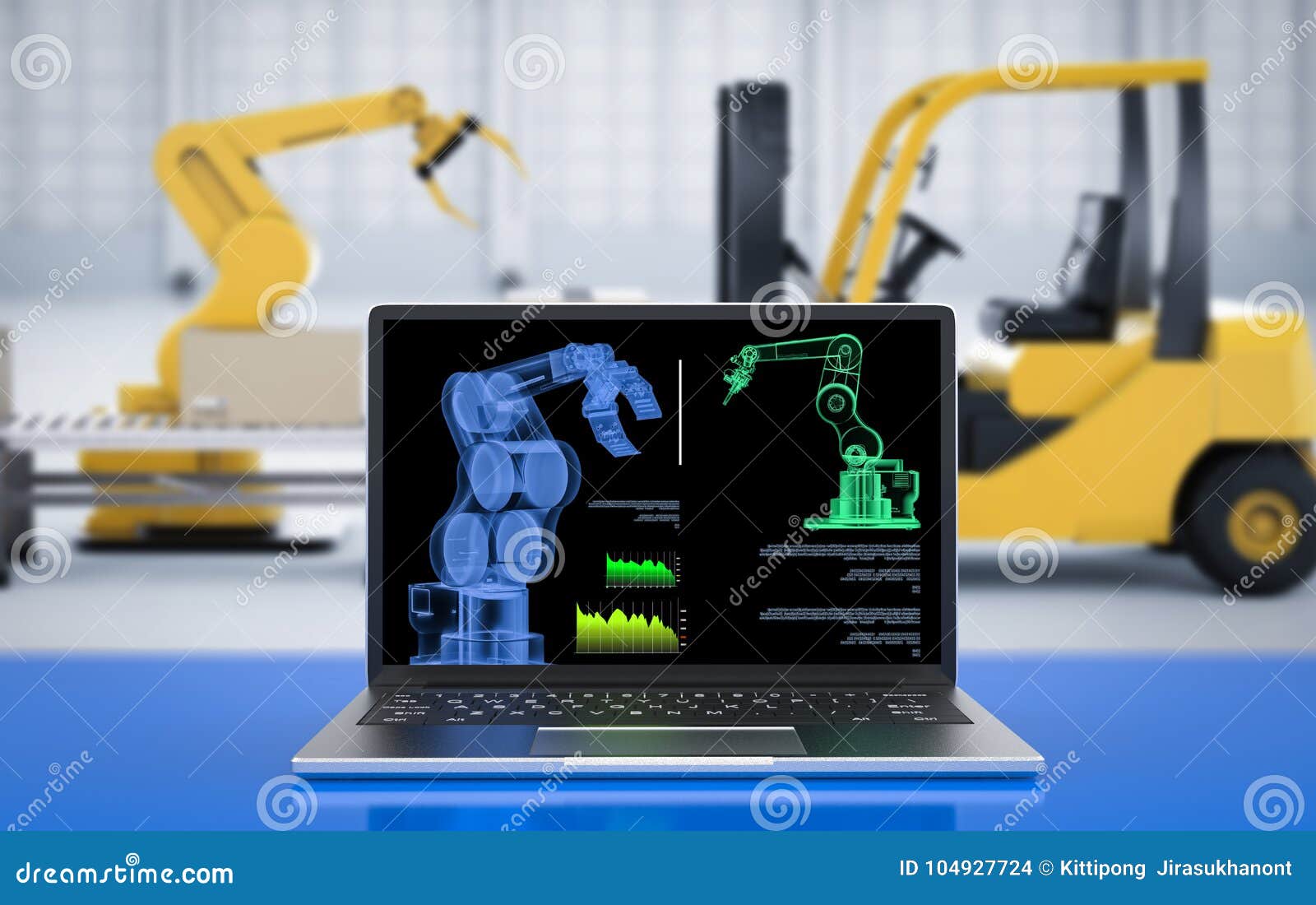 Computer Notebook in Factory Stock Photo - Image of computer, system ...