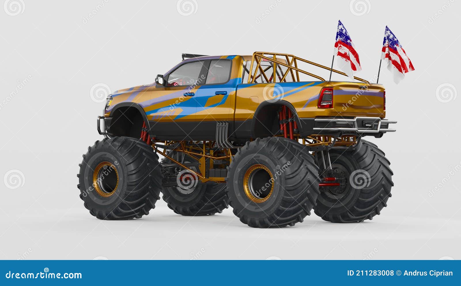 3D Rendering of a Concept Monster Truck Stock Illustration ...