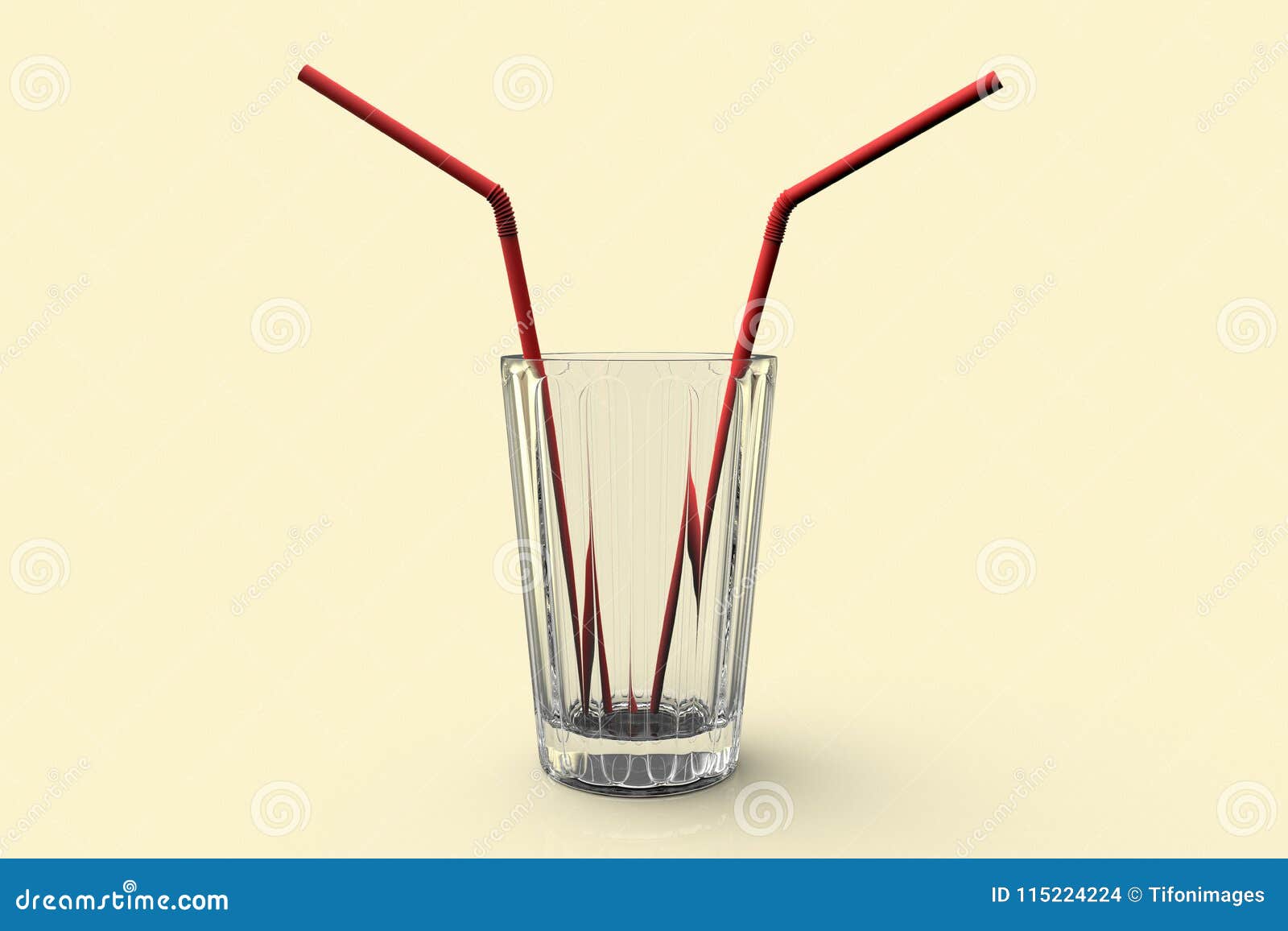 A Conceptual Image of a Glass with Two Straws Stock Illustration ...