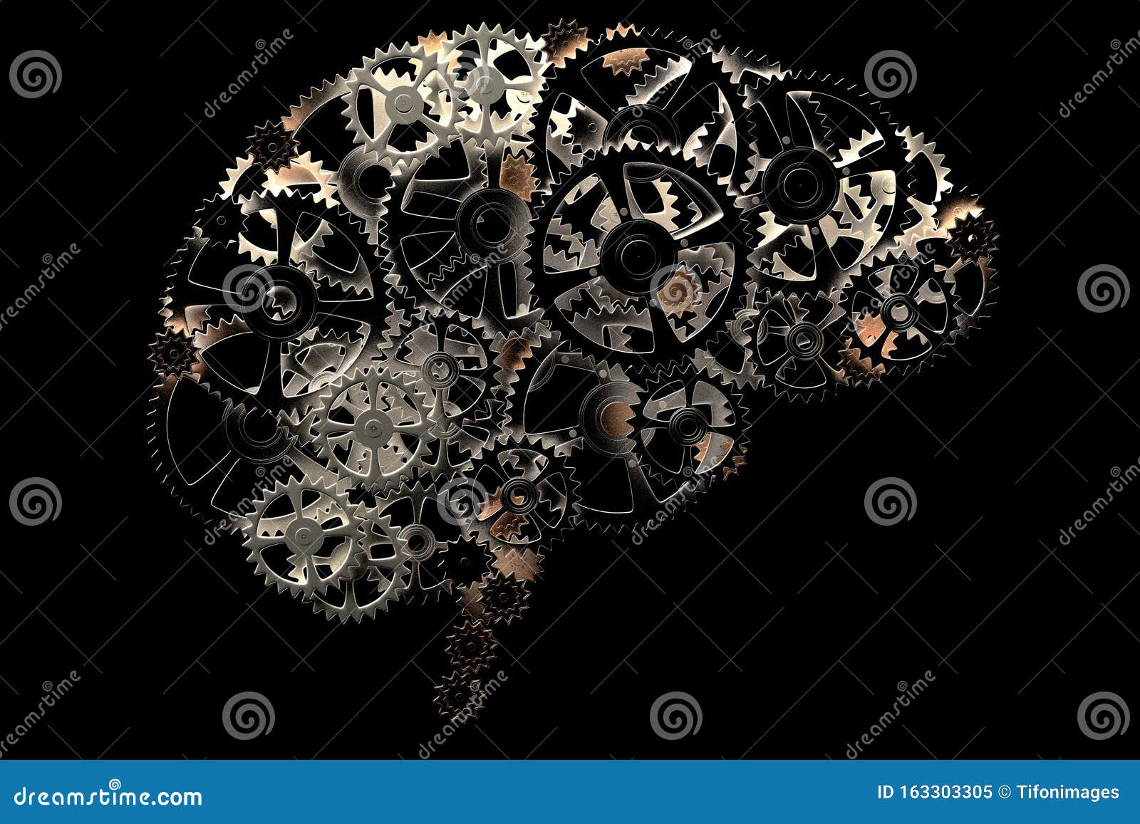 A Conceptual Image of a Human Brain Made of Cogwheels Stock ...
