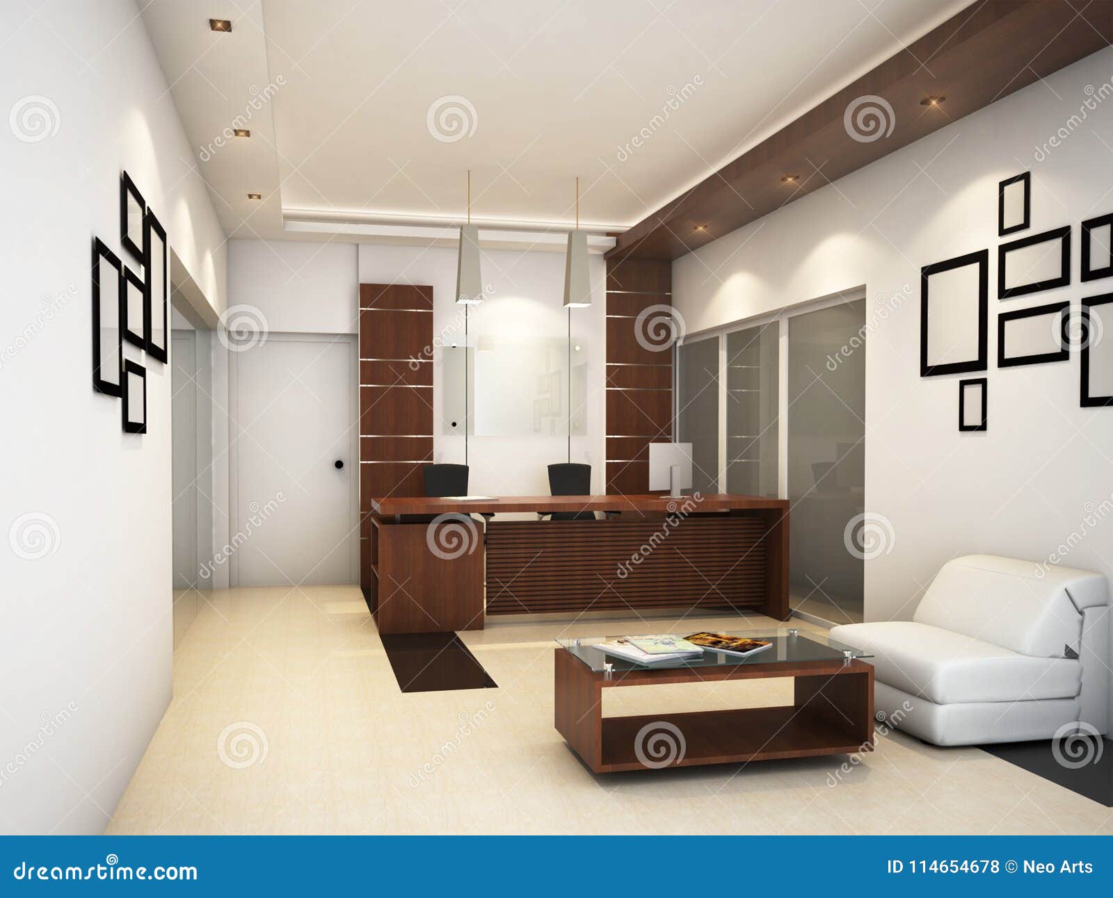 3D Rendering of a Conceptual Interior Design Idea of a Reception ...