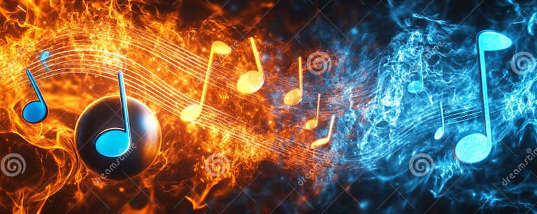 3D Rendering of a Conceptual Sphere Made from Musical Notes Stock ...