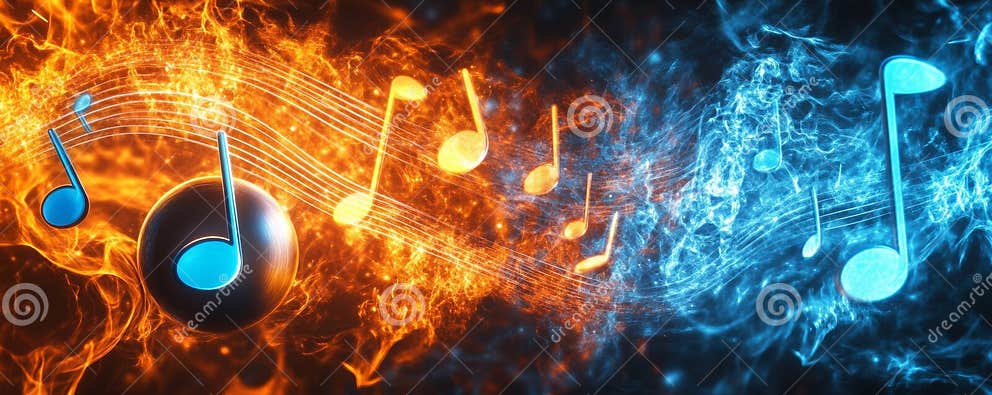 3D Rendering of a Conceptual Sphere Made from Musical Notes Stock ...