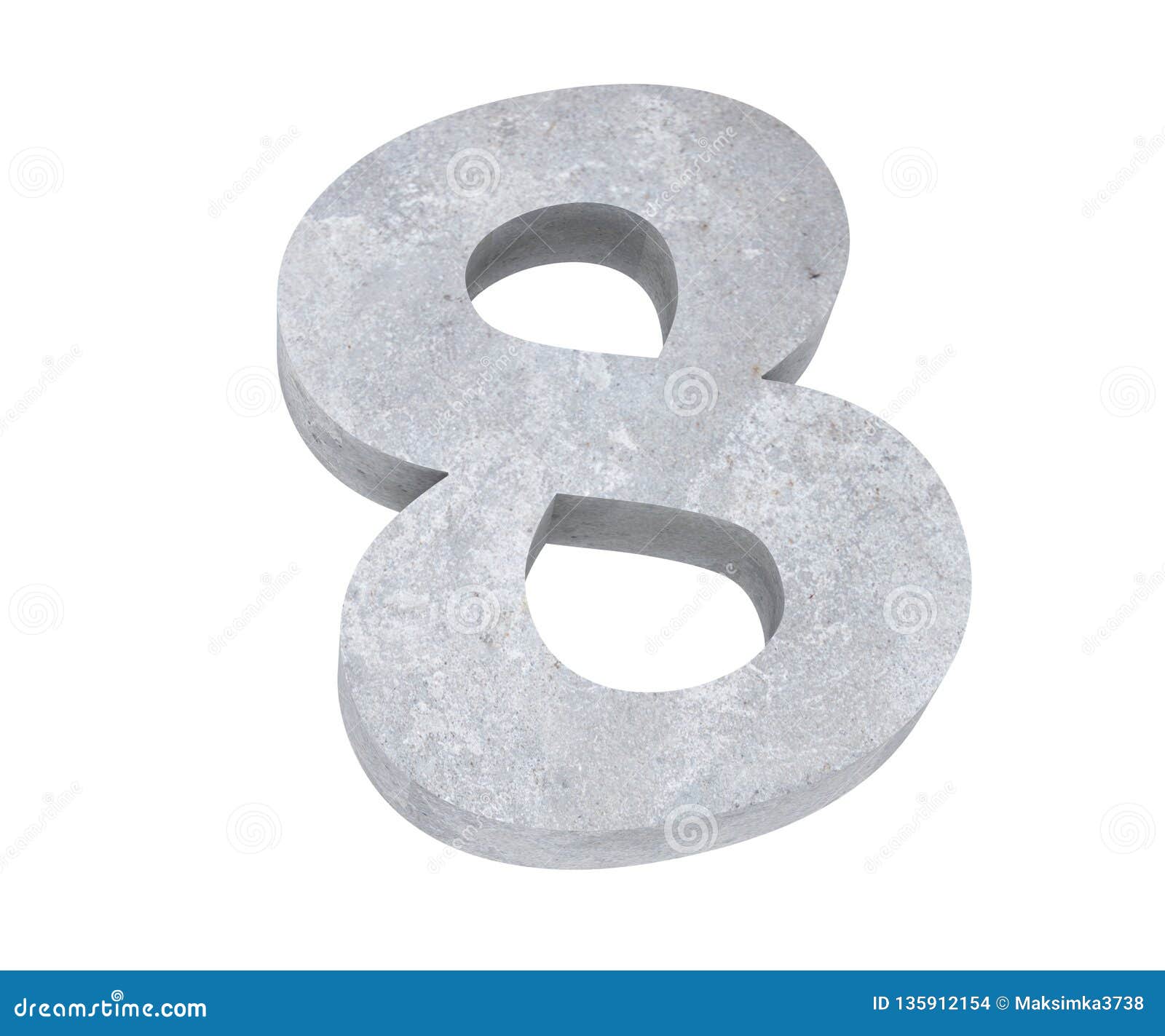 3D Rendering Concrete Number 8 Eight. 3D Render Illustration Stock ...