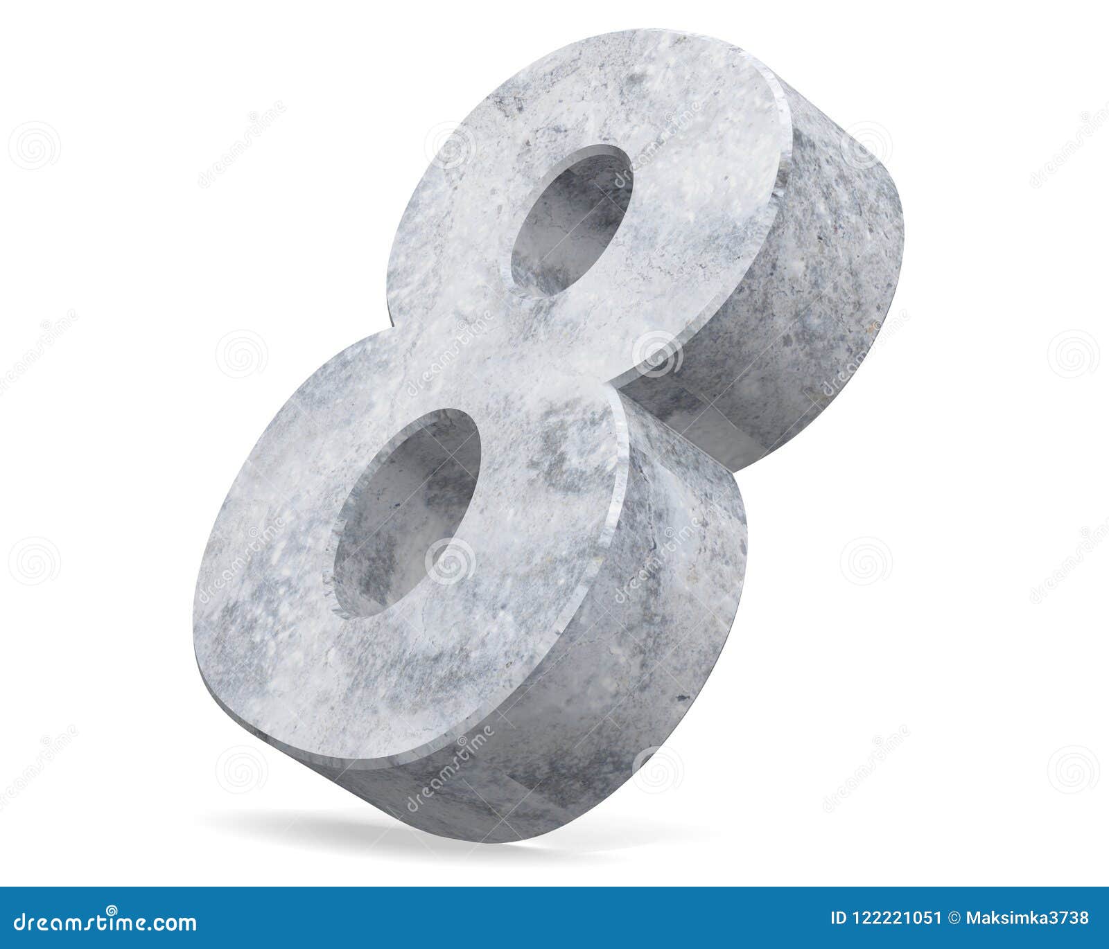 3D Rendering Concrete Number 8 Eight. 3D Render Illustration Stock ...