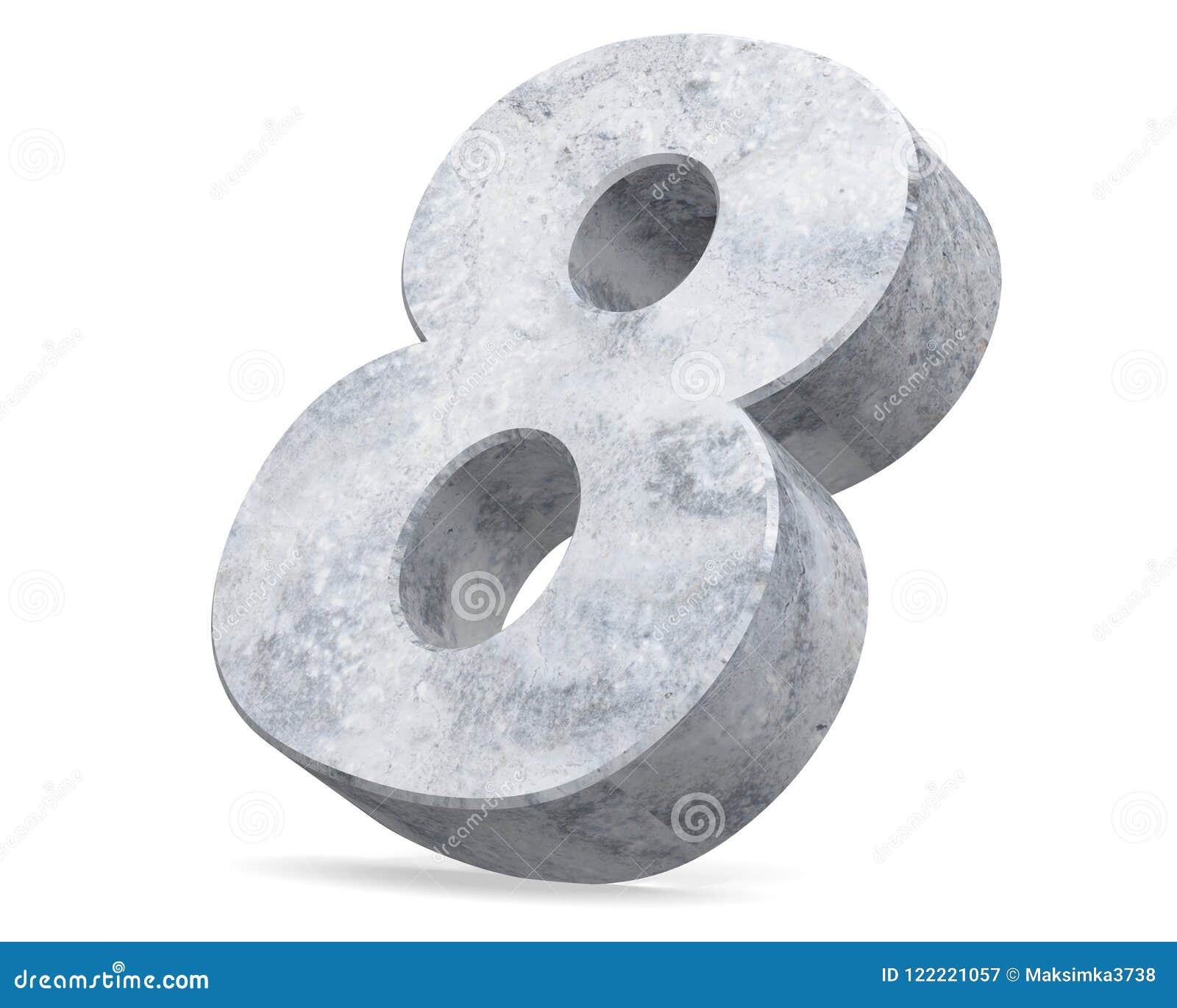 3D Rendering Concrete Number 8 Eight. 3D Render Illustration Stock ...