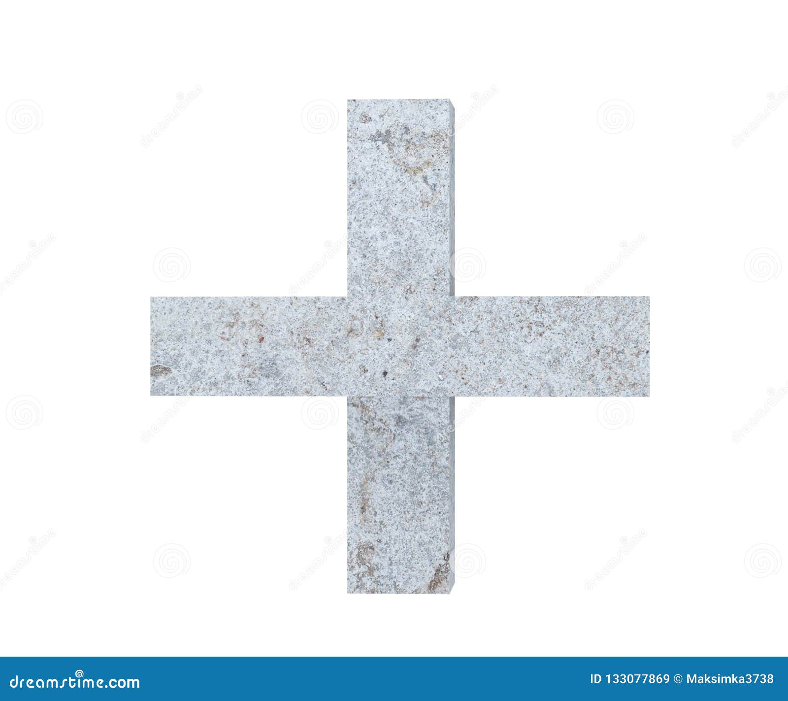 3D Rendering Concrete Symbol - Plus. 3D Render Illustration. Stock ...