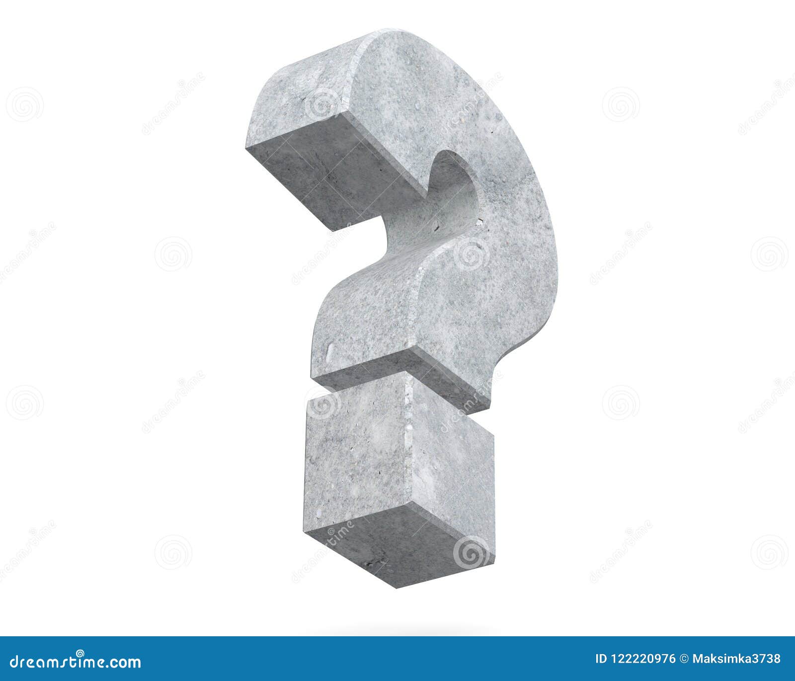 3D Rendering Concrete Symbol - Question Mark. 3D Render Illustration ...