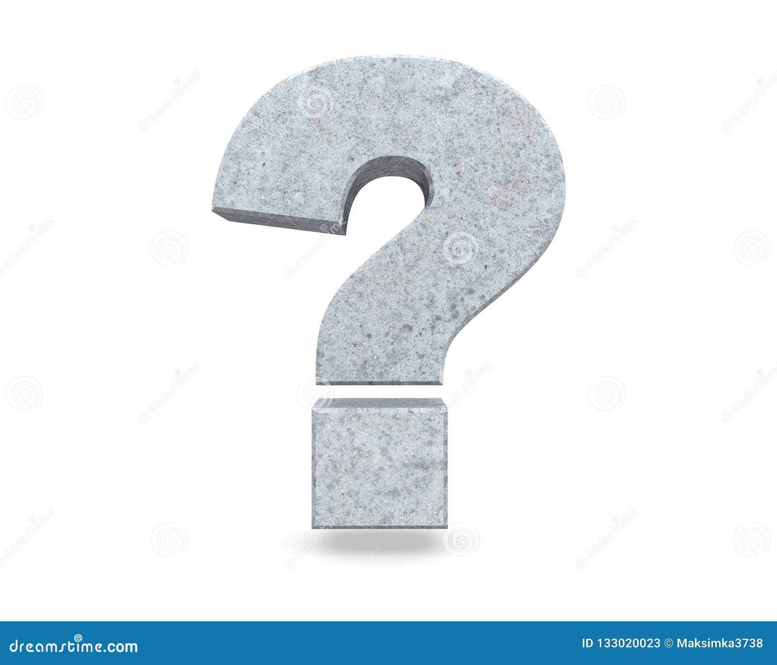 3D Rendering Concrete Symbol - Question Mark. 3D Render Illustration ...