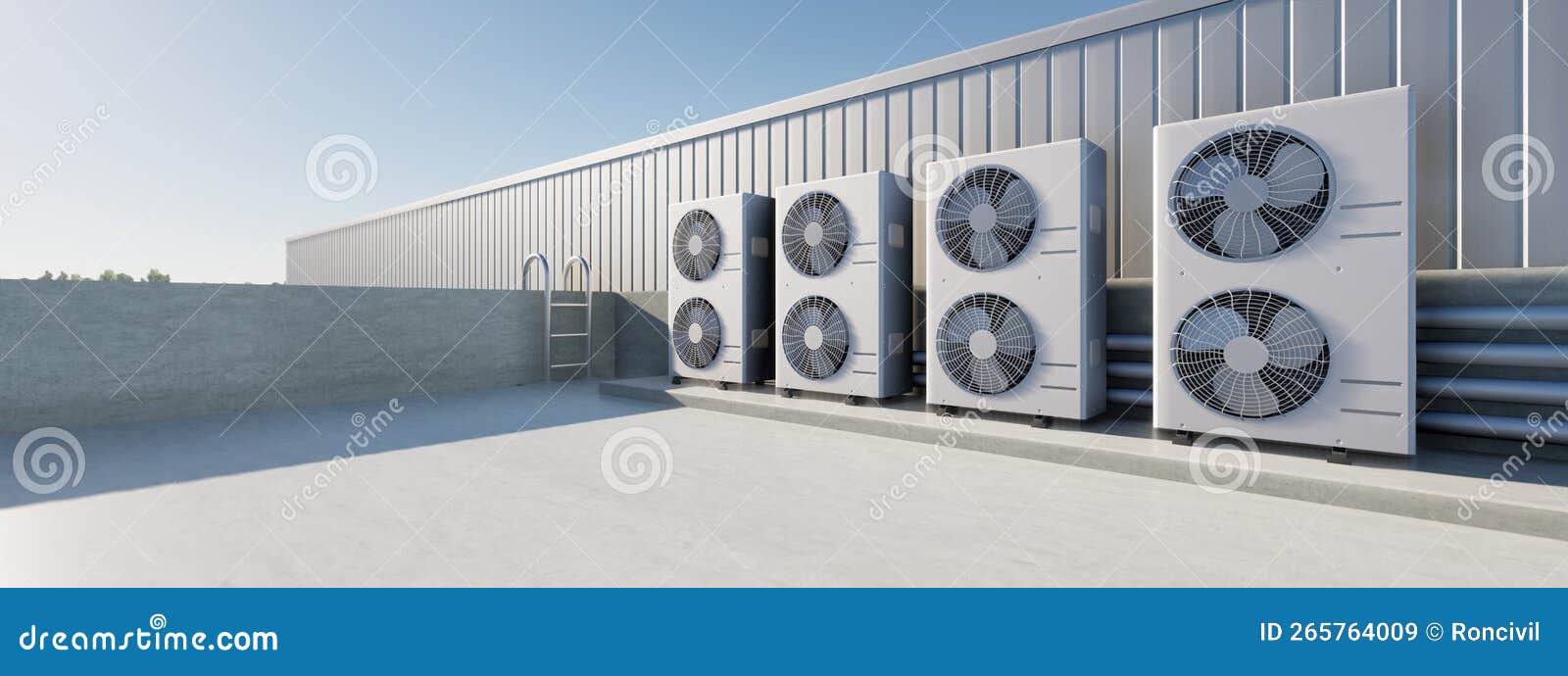 3d Rendering of Condenser Unit. Stock Illustration - Illustration of ...