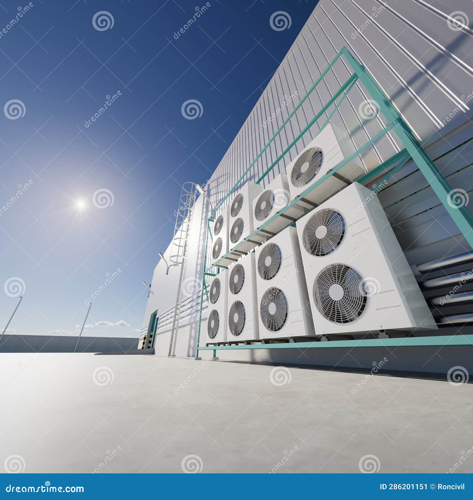 3d Rendering of Condenser Unit for Hvac System Stock Illustration ...
