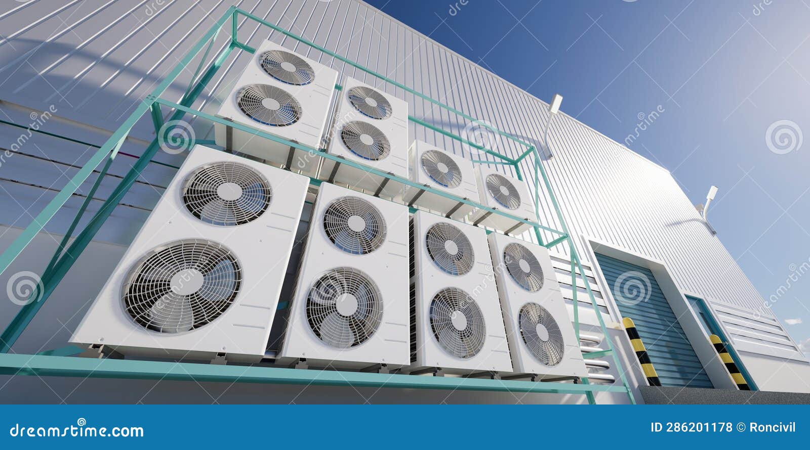 3d Rendering of Condenser Unit for Hvac System Stock Illustration ...