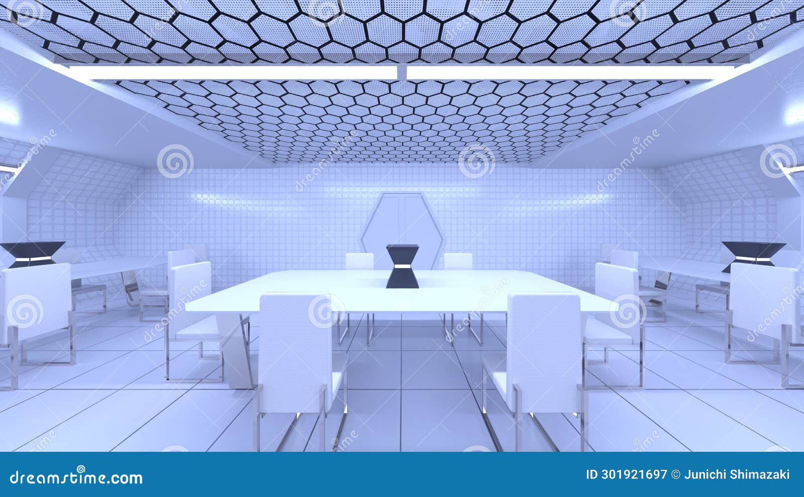 3D Rendering of the Conference Room in the Spaceship Stock Illustration ...