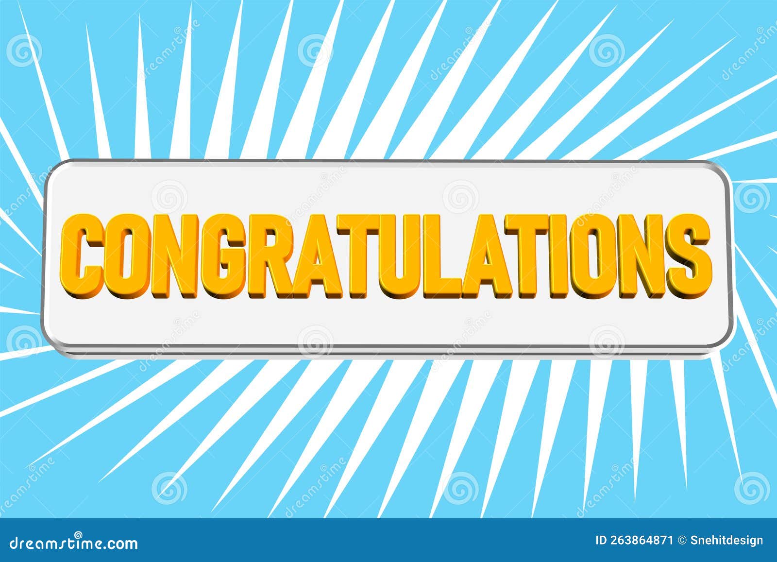 3d Rendering of Congratulations Text on White Board Stock Illustration ...