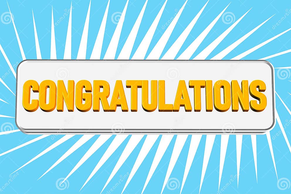 3d Rendering of Congratulations Text on White Board Stock Illustration ...