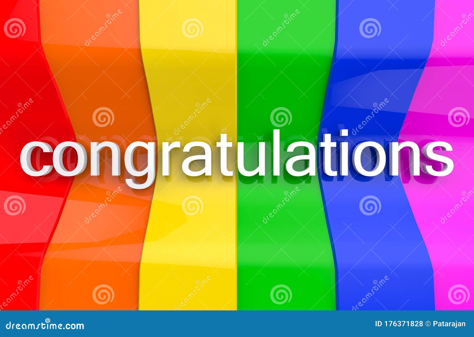 3d Rendering. Congratulations Word on Lgbt Rainbow Curve Wall ... 3d Rendering. Congratulations Word on Lgbt Rainbow Curve Wall ...