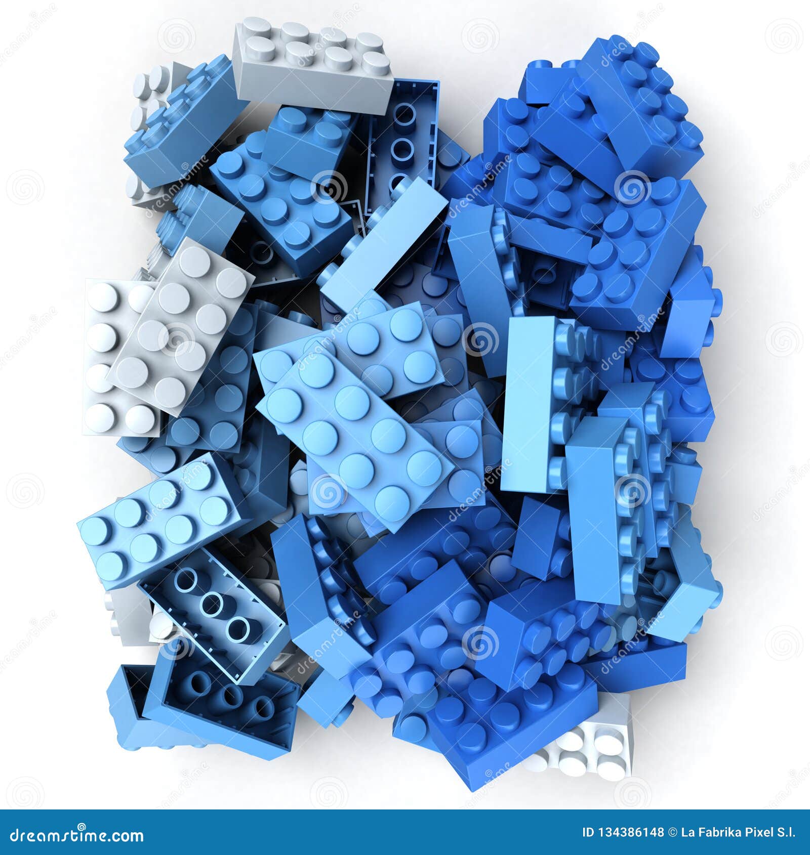 Blue plastic blocks stock illustration. Illustration of cube - 134386148