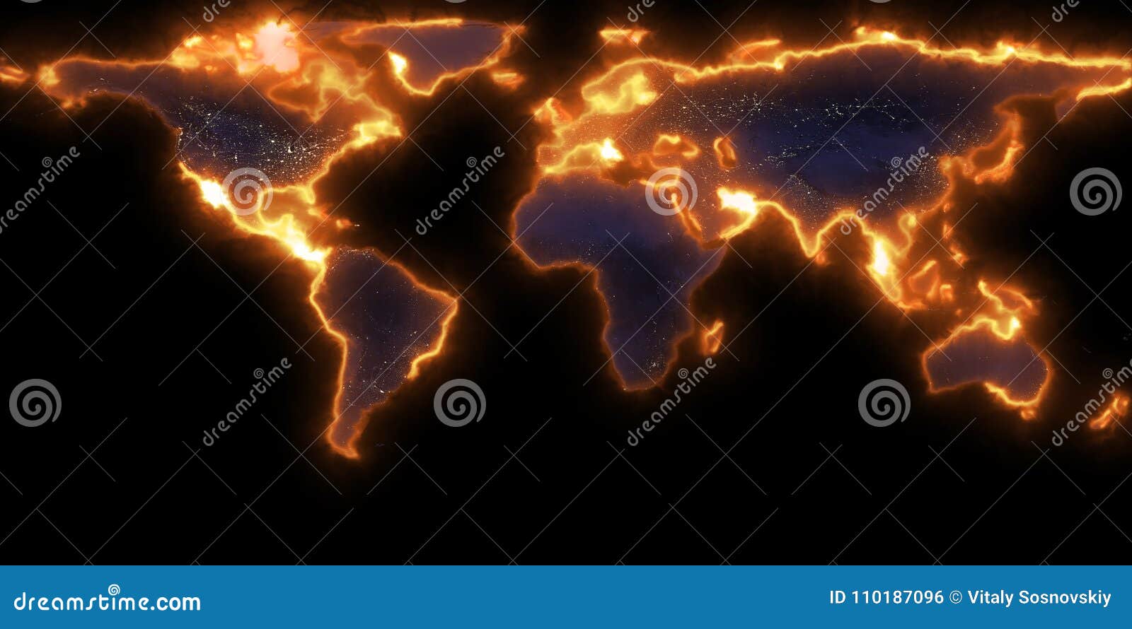 3D Rendering of the Contour of the Planet Earth. You Can See Continents ...