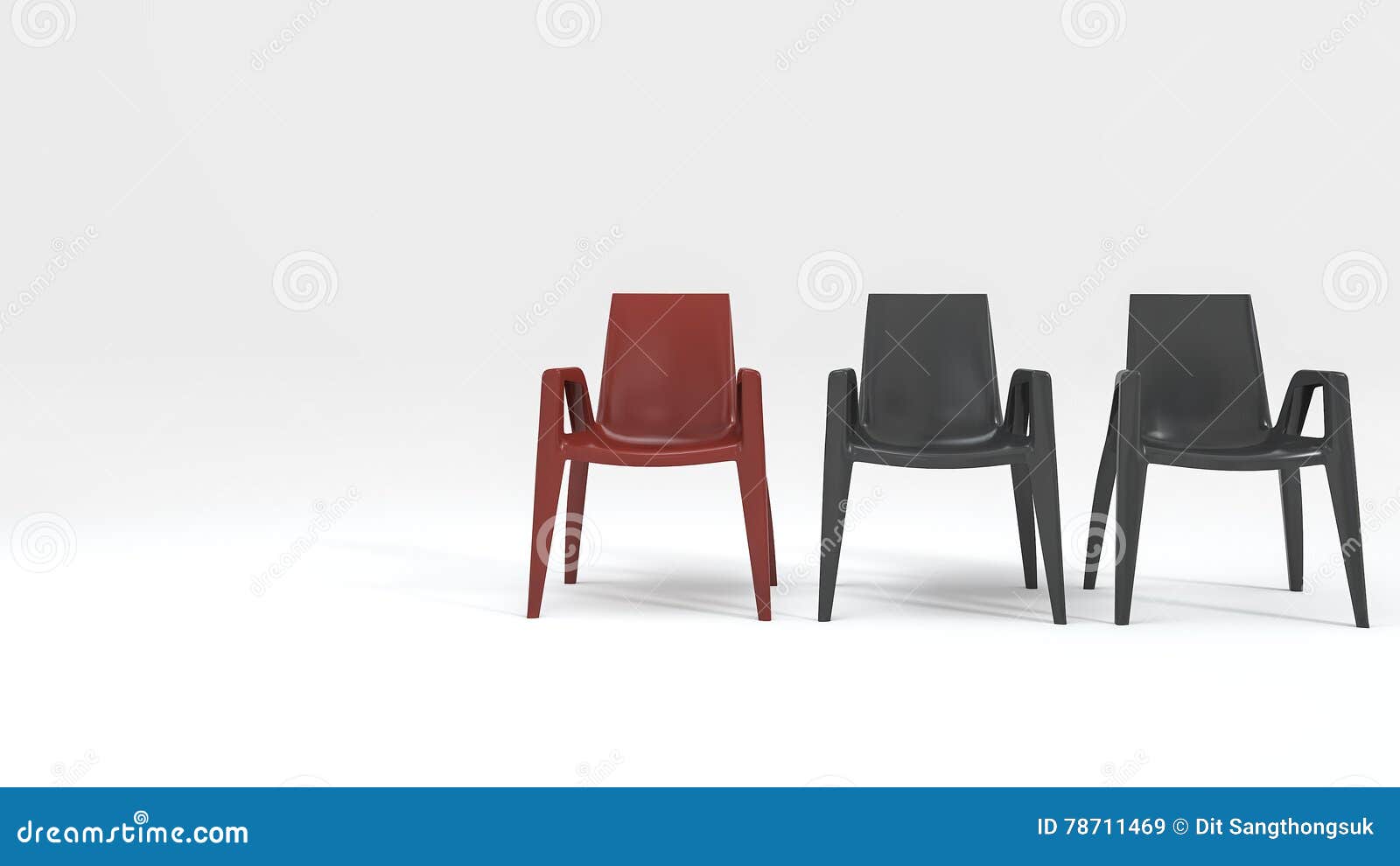 3d Rendering Contrast Color Chair with Modern Design Stock Illustration ...