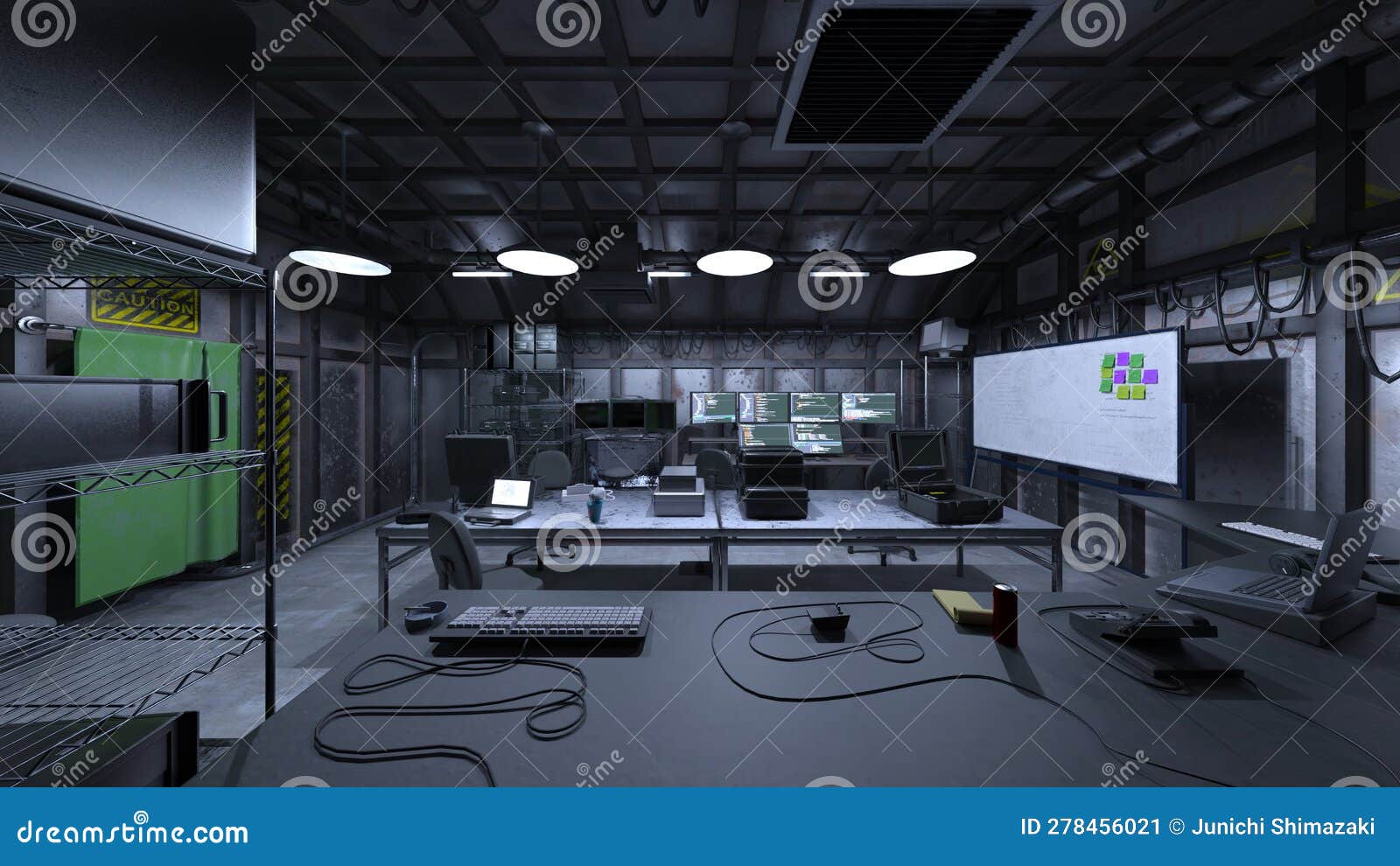 3D Rendering of the Control Room Stock Illustration - Illustration of ...