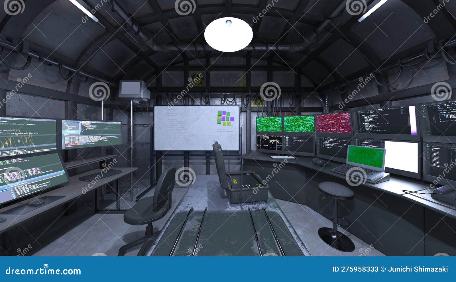 3D Rendering of the Control Room Stock Illustration - Illustration of ...