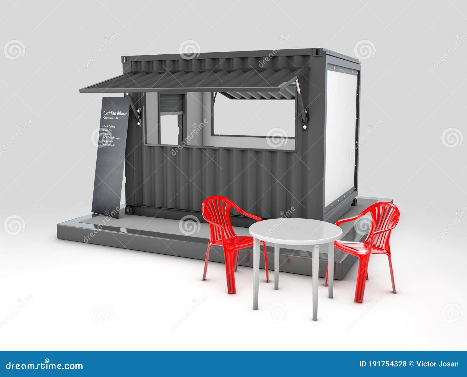 3d Rendering of Converted Old Shipping Container into Cafe, Clipping ... 3d Rendering of Converted Old Shipping Container into Cafe, Clipping ...