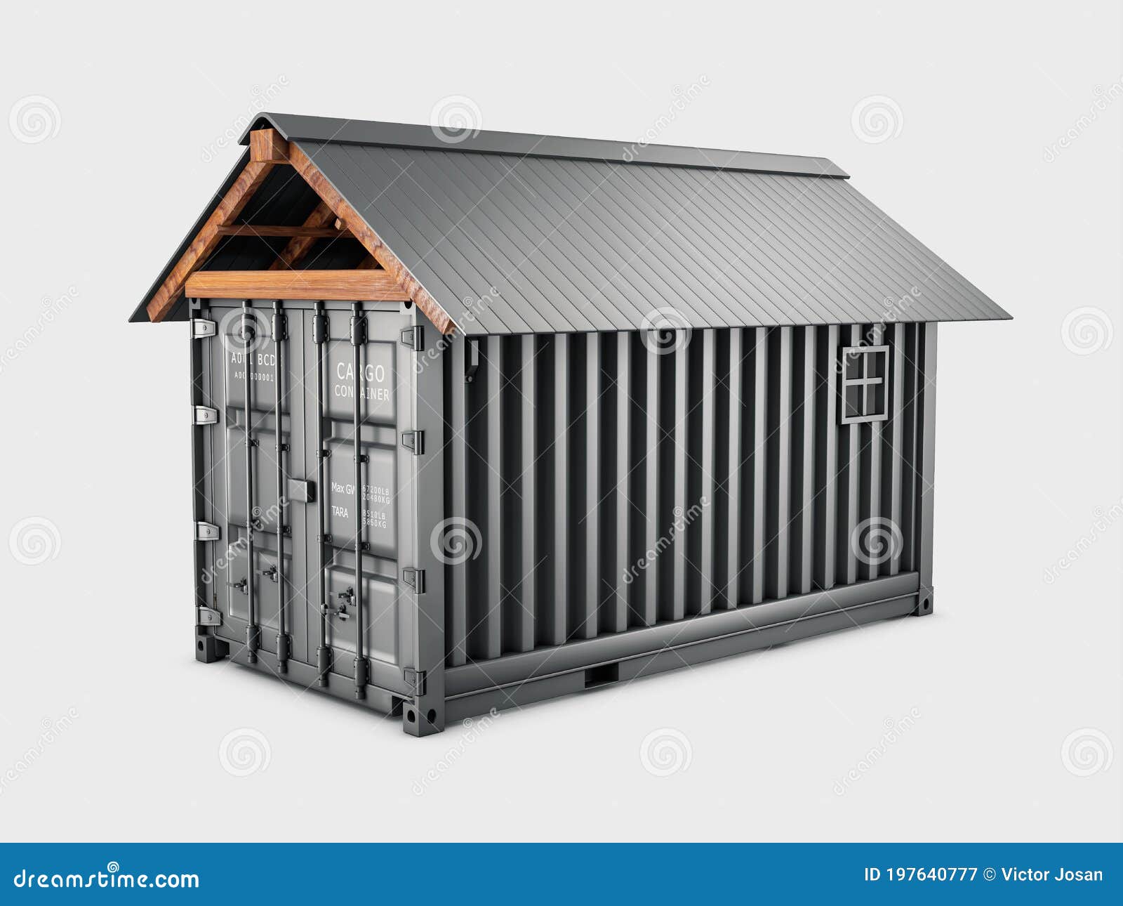 3d Rendering of Converted Old Shipping Container into Storage, Clipping ...