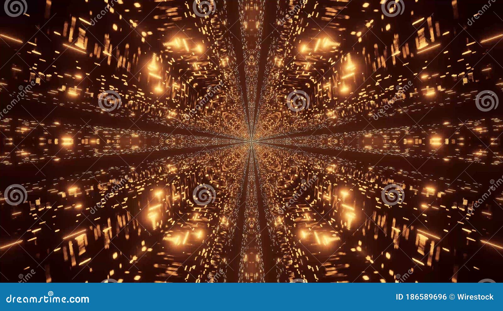 3D Rendering of Cool Patterns Made of Golden Laser Lights Stock ...