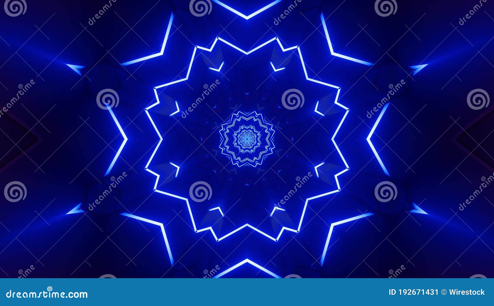 3D Rendering of a Cool Star Shaped Lights in Light and Dark Blue Colors ...