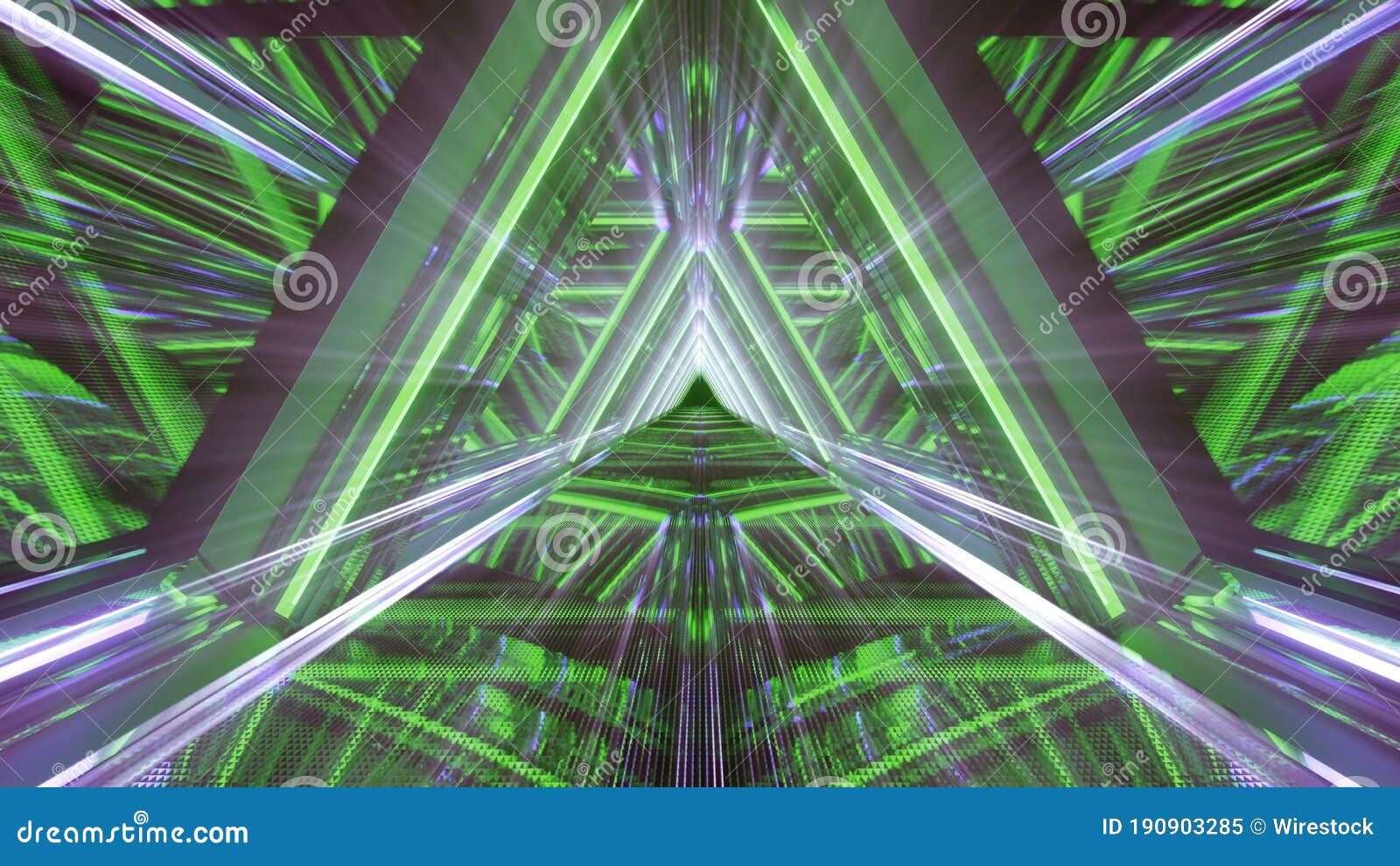 3D Rendering of a Cool Trippy Futuristic Hallway in a Triangular Form ...