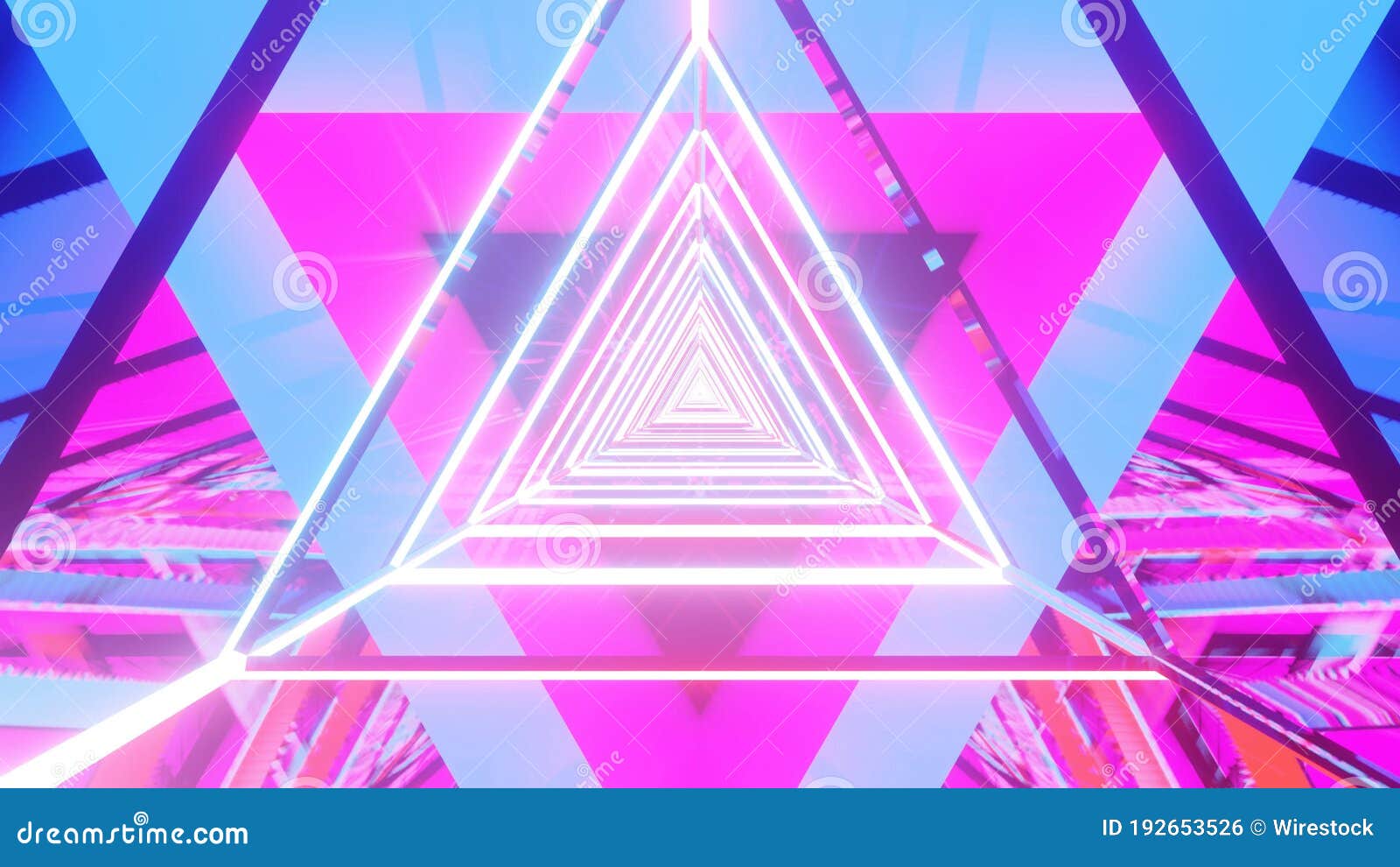 3D Rendering of a Cool Trippy Futuristic Hallway in a Triangular Form ...