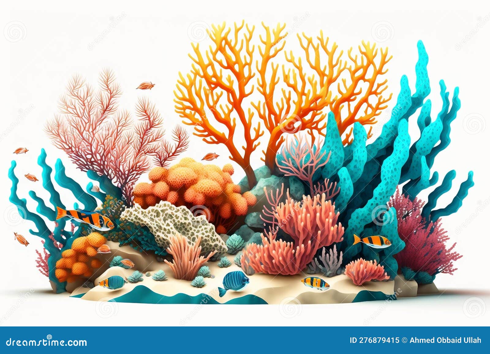 3d Rendering of Coral Reef Isolated on Transparent Background ...